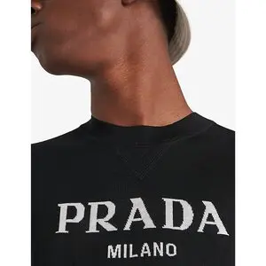 Prada Brand-embroidered Knit Wool Jumper