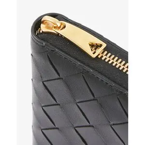 Bottega Veneta Woven Wallet - Black-gold