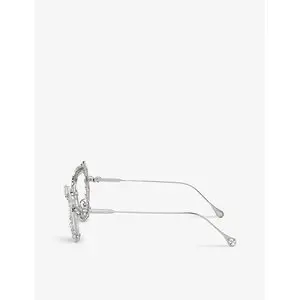 SWAROVSKI Cat-eye Gem-embellished Optical Glasses - Silver