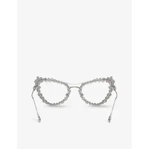 SWAROVSKI Cat-eye Gem-embellished Optical Glasses - Silver