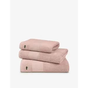 Lacoste Le Croco Logo-embroidered Cotton 70cm X 50cm - Rose