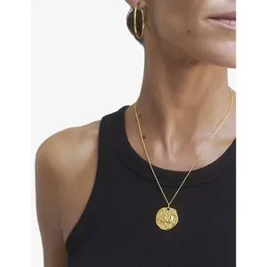 Monica Vinader Goddess Embossed Pendant Charm - Gold