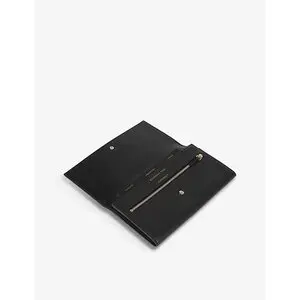 Smythson Marshall Panama Cross-grain Leather Travel Wallet - Black