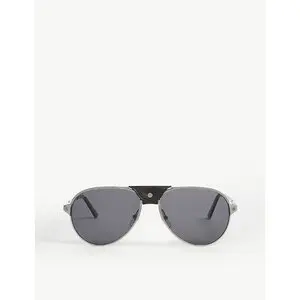 CARTIER Pilot-frame Sunglasses - Black