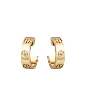 CARTIER Love 18ct Yellow Gold And Diamond Earrings - One-color