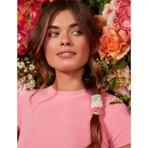 Slip Bellerose Silk Midi Scrunchies Pack Of Six - Cream/green/pink