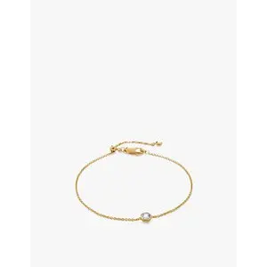 Monica Vinader Solitaire Lab-Grown Diamond Bracelet Yellow Gold