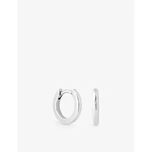 ASTRID & MIYU Rhodium-plated Huggie Earrings - Silver