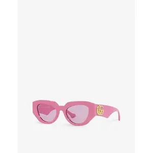 Gucci Gc002107 Rectangle-Frame Acetate Sunglasses - Pink  display picture 1