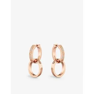 Cartier Love 18ct And Diamond Hoop Earrings - Rose Gold