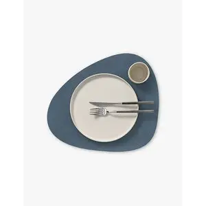 LIND DNA Nupo Large Leather Placemat - Dark Blue