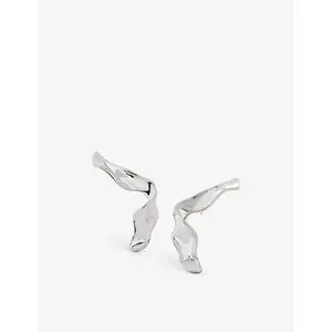 Monica Vinader Wave Large Sterling-silver Stud Earrings - Sterling Silver