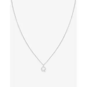 ASTRID & MIYU Initial 'q' Pendant Necklace - Rhodium