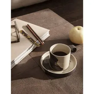 FERM LIVING Inlay Contrast-print Stoneware Cup And Saucer