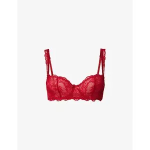 AUBADE Danse Des Sens Floral-embroidered Lace Bra - Irresistible Red