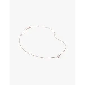 Monica Vinader Solitaire Lab-grown Diamond Necklace - Rose Gold