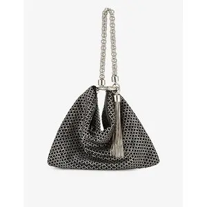 JIMMY CHOO Callie Crystal-embellished Leather Shoulder Bag