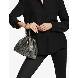 JIMMY CHOO Callie Crystal-embellished Leather Shoulder Bag