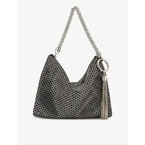 JIMMY CHOO Callie Crystal-embellished Leather Shoulder Bag