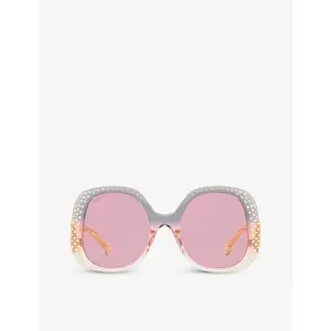 Gucci Round-frame Polyamide Sunglasses - Pink/orange