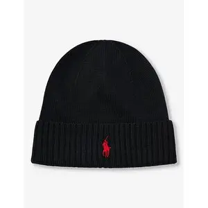 Polo Ralph Lauren Polo Ralph Lauren Brand-Embroidered Wool Beanie Polo Black