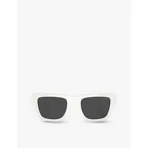 Prada Rectangle-Frame Acetate Sunglasses White