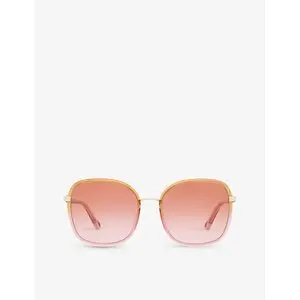 Chloe Oversized Square Metal Sunglasses