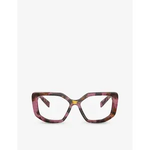 Prada Irregular-frame Acetate Optical Glasses - Purple