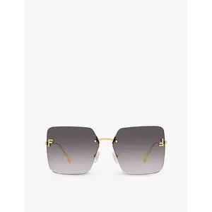 Fendi Oversized Square Metal Sunglasses