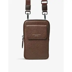ASPINAL OF LONDON Reporter Logo-embossed Front-pocket Leather Phone Case