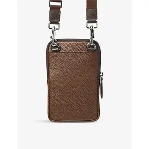 ASPINAL OF LONDON Reporter Logo-embossed Front-pocket Leather Phone Case