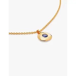 Monica Vinader 18ct Gold-plated Vermeil Sterling-silver And Sapphire Pendant Necklace - Yellow Gold