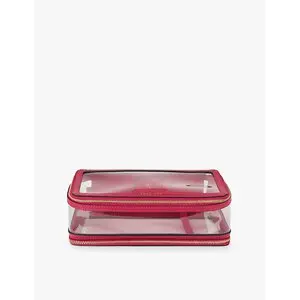 ANYA HINDMARCH Anya Hindmarch In-flight Woven Cosmetics Case Clear/berry