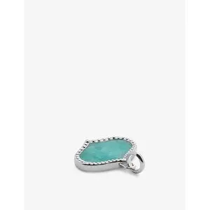 Monica Vinader Lotus Amazonite Gemstone Pendant Charm - Sterling Silver