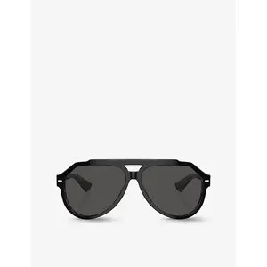 Dolce & Gabbana Dg4452 Aviator-frame Sunglasses - Black