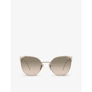 Prada Pr 50zs Cat-eye Metal Sunglasses - Gold