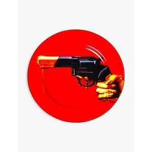 SELETTI Wears Toiletpaper Revolver Porcelain Plate 27cm - One-color
