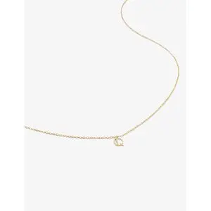 Monica Vinader Monica Vinader Small Letter Q 14ct Yellow Gold Pendant Necklace Yellow Gold