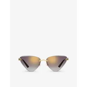 CARTIER Panthère De Cat-eye Metal Sunglasses - Gold