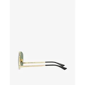 Saint Laurent Ys000528 Aviator Sunglasses - Gold