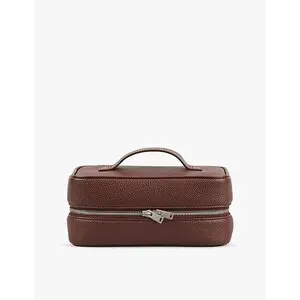 Sandro Sandro Grained Faux-Leather Wash Bag Bruns