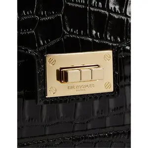 The Kooples Small Emily Crocodile-effect Cross-body Bag - Black