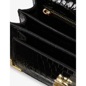 The Kooples Small Emily Crocodile-effect Cross-body Bag - Black