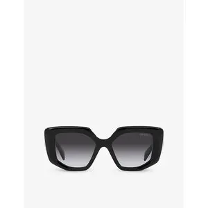 Prada Pr 14zs Irregular-frame Acetate Sunglasses - Black