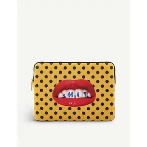 SELETTI Wears Toilerpaper Mouth-print 13” Canvas Laptop Case 34cm X 25cm - One-color