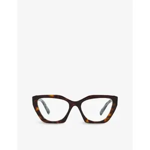 Prada Pr 09yv Cat-eye Glasses - Brown