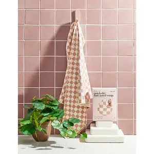 KITSCH Check-print Extra-large Quick-dry Hair Towel - Terracotta