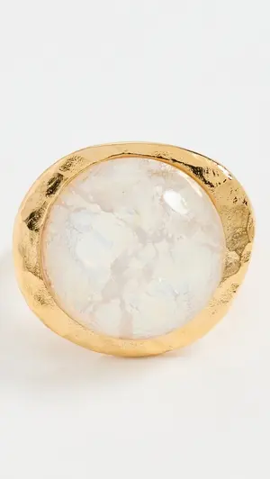 KENNETH JAY LANE Gold Plated Ring With Opal