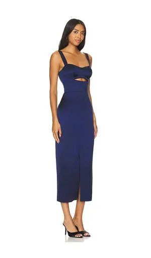 NICHOLAS Gia Corset Midi Dress - Navy