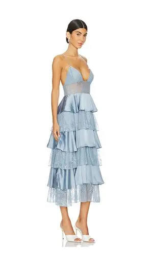 WeWoreWhat Tiered Lace Midi Dress